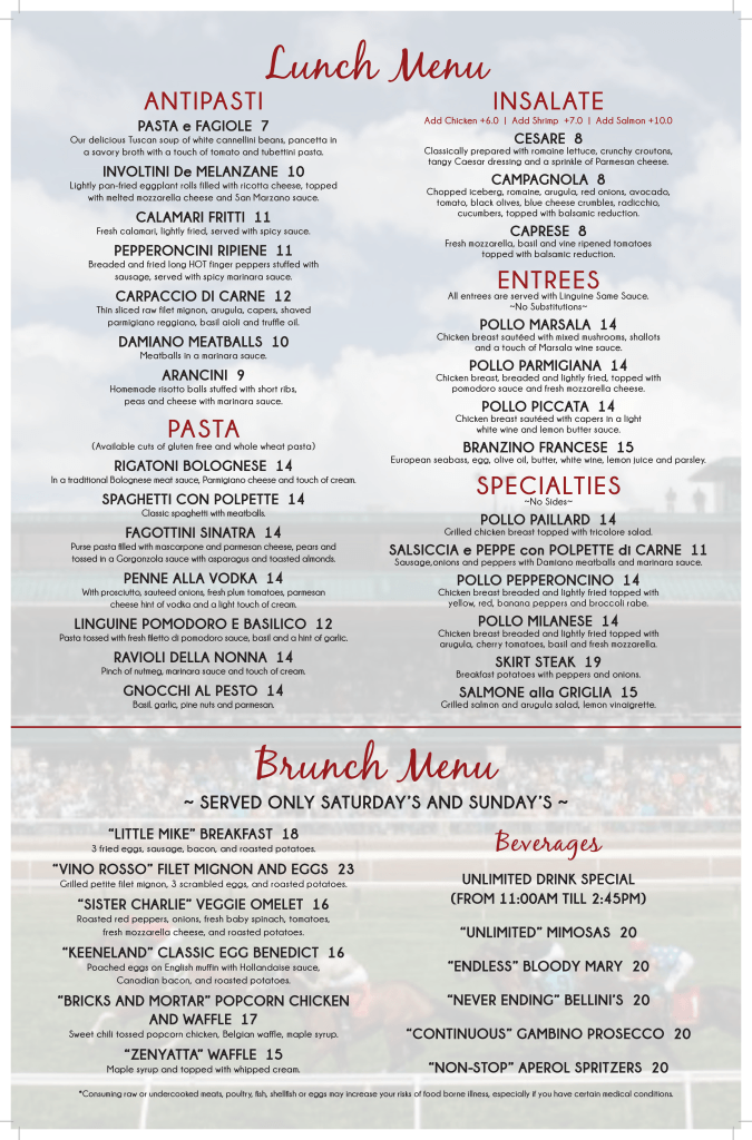 MENUS – Frank & Dino's